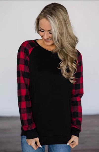 Buffalo Plaid Sleeve Top – Southern Charm Btqe